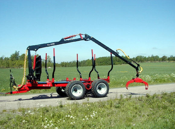 10 Ton Log Crane Trailer , Forestry Industry 2.5m2 Hydraulic Crane For ...